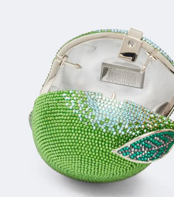 Judith Leiber Citron Lime Embellished Clutch