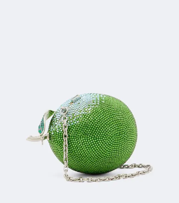 Judith Leiber Citron Lime Embellished Clutch