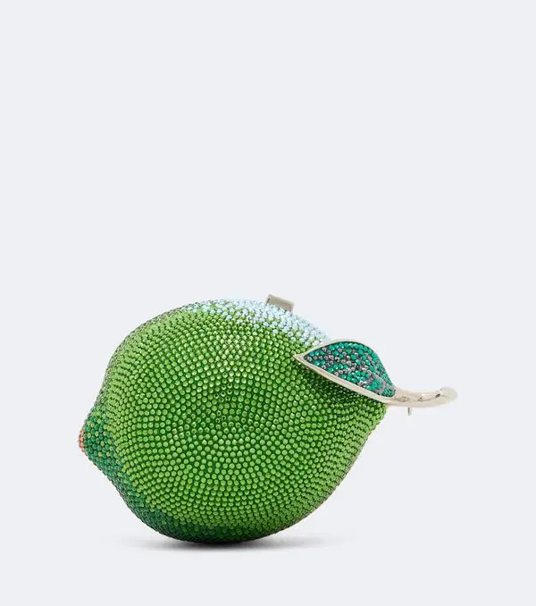 Judith Leiber Citron Lime Embellished Clutch - Green