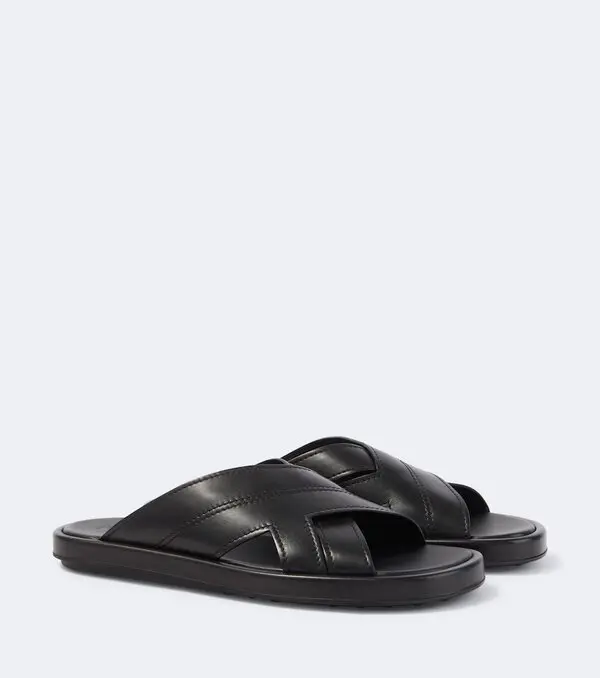 TOD'S Leather Sandals - Black