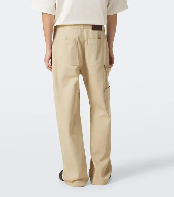 Loewe Double L Cotton Twill Wide-leg Pants