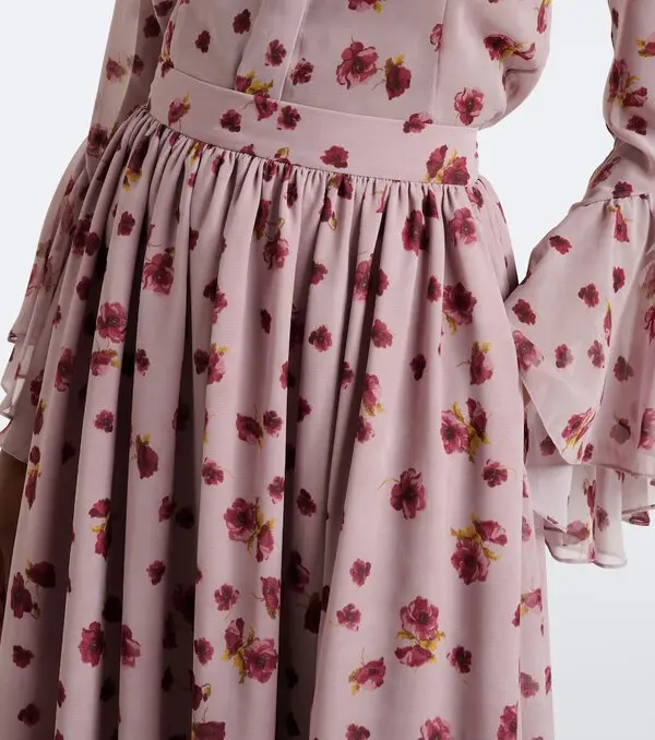 MARKARIAN Morgaine Floral Chiffon Maxi Skirt