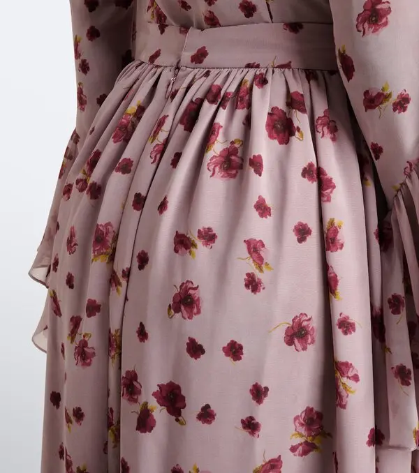 MARKARIAN Morgaine Floral Chiffon Maxi Skirt