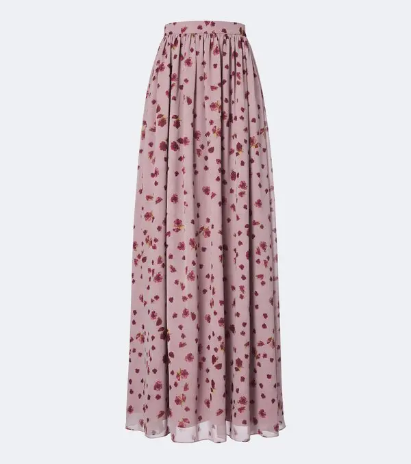MARKARIAN Floral Chiffon Maxi Skirt - Pink