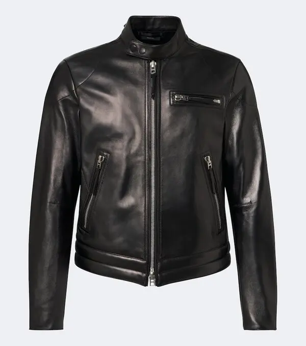 TOM FORD Leather Biker Jacket - Black