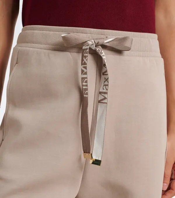 Max Mara Cotton-blend Jersey Sweatpants - Beige