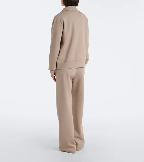 Max Mara Cotton-blend Jersey Sweatpants - Beige