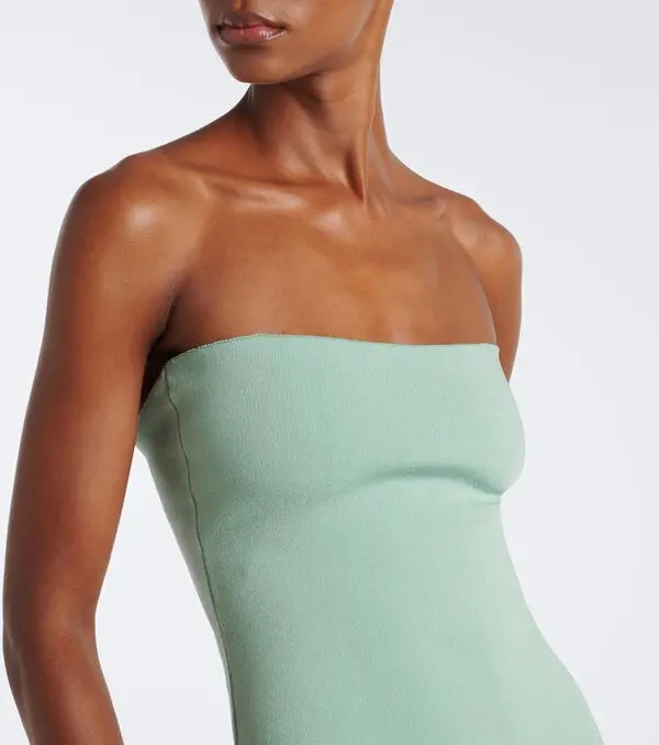 Jacquemus Sera Strapless Piqu� Midi Dress
