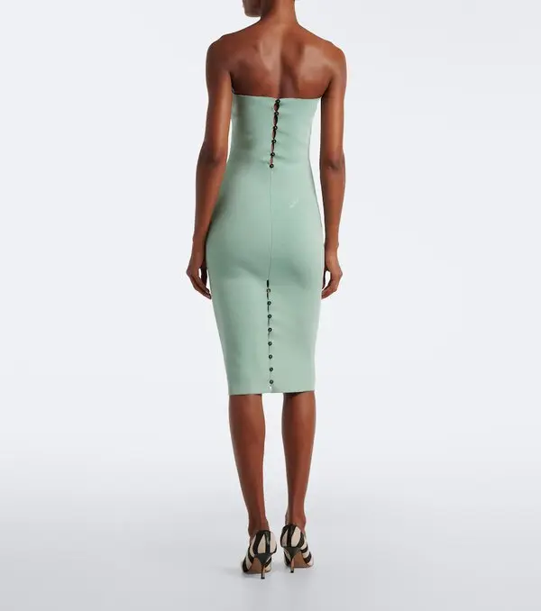 Jacquemus Sera Strapless Piqu� Midi Dress