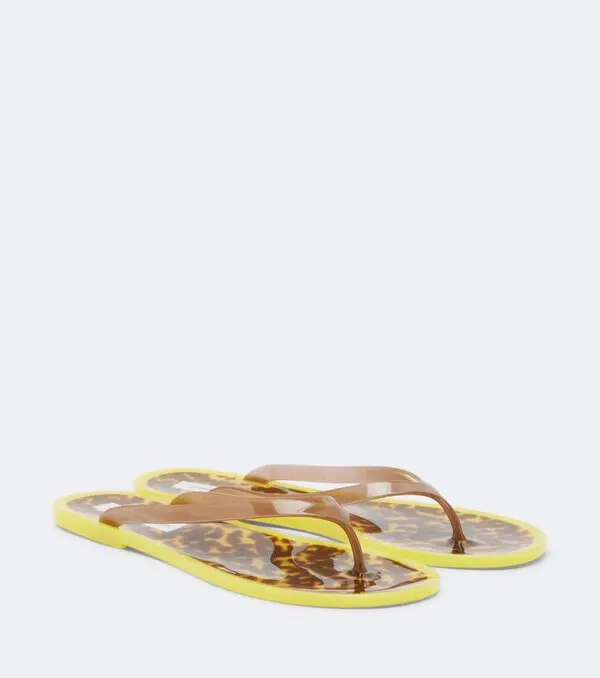 Christopher Esber Jo Leopard-print Thong Sandals - Yellow