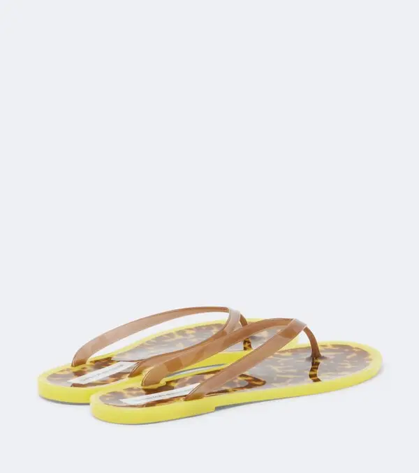 Christopher Esber Jo Leopard-print Thong Sandals - Yellow