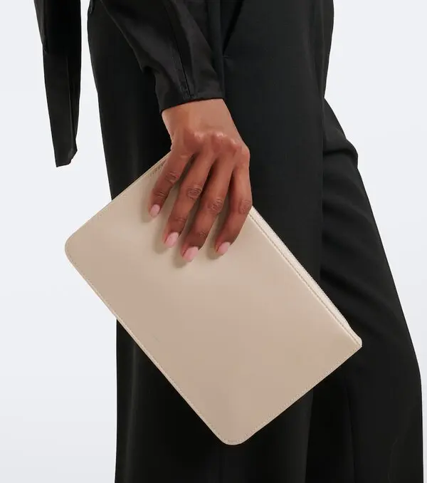 TOTEME Threefold Satin Clutch - White