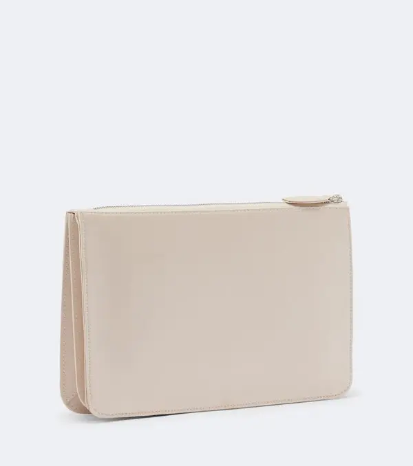 TOTEME Threefold Satin Clutch - White