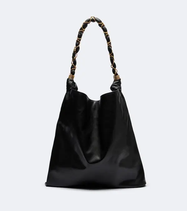 Saint Laurent Amalia Leather Shoulder Bag - Black