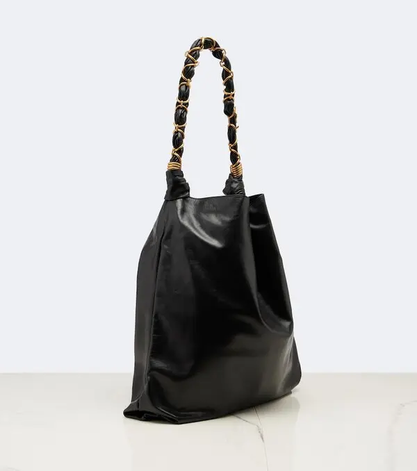 Saint Laurent Amalia Leather Shoulder Bag - Black