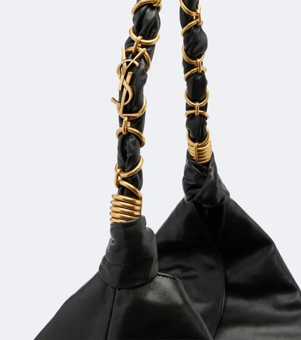 Saint Laurent Amalia Leather Shoulder Bag - Black