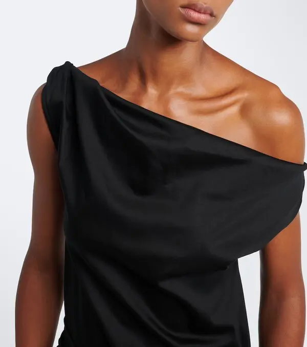 Proenza Schouler Asymmetric Cotton Jersey Top With Self-ties - Black