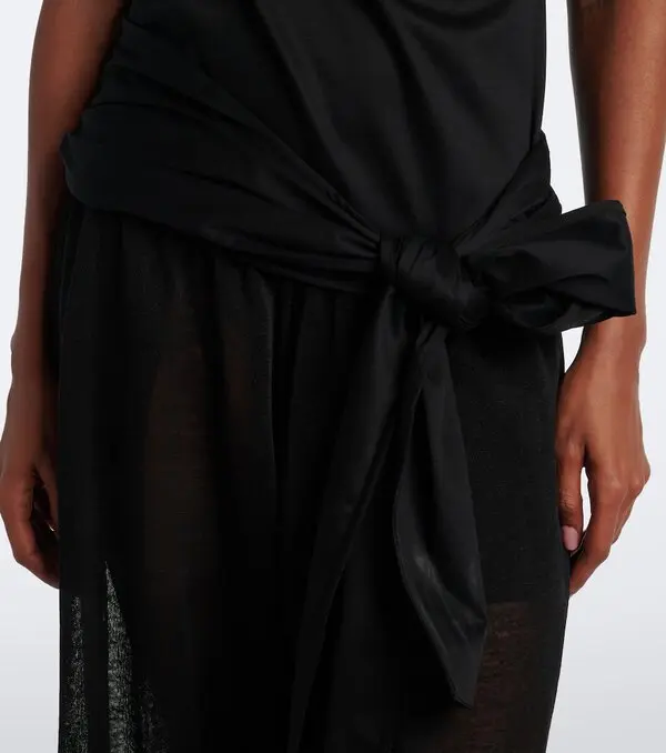 Proenza Schouler Asymmetric Cotton Jersey Top With Self-ties - Black