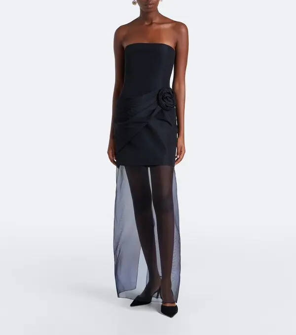 Carolina Herrera Silk Faille And Organza Bustier Gown