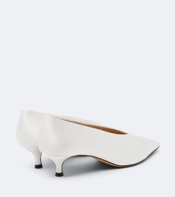 Le Monde Beryl Babouche Satin Pumps - White