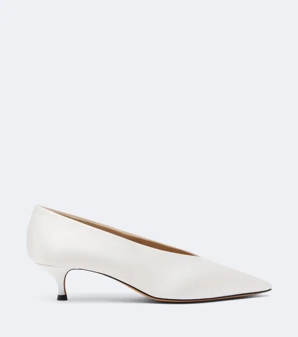 Le Monde Beryl Babouche Satin Pumps - White
