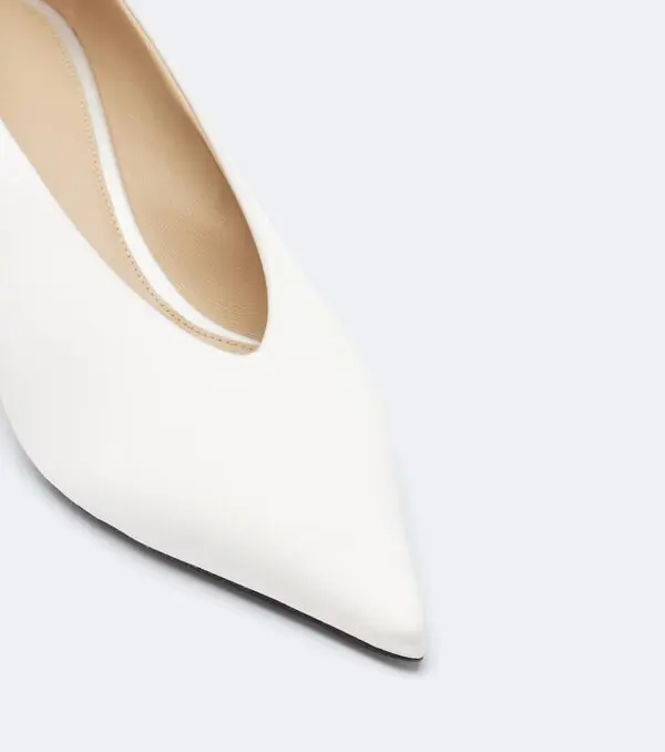 Le Monde Beryl Babouche Satin Pumps - White