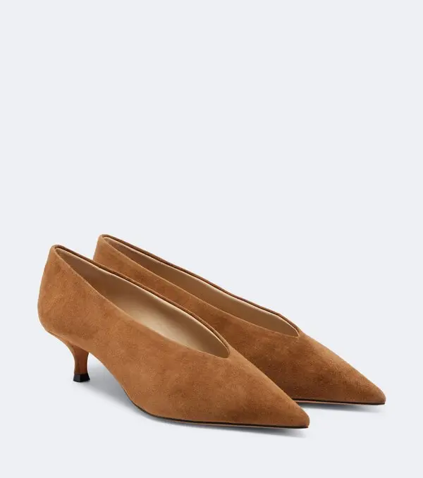 Le Monde Beryl Babouche Suede Pointed Toe Pumps - Brown