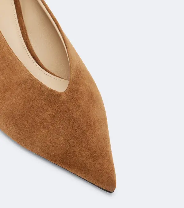Le Monde Beryl Babouche Suede Pointed Toe Pumps - Brown