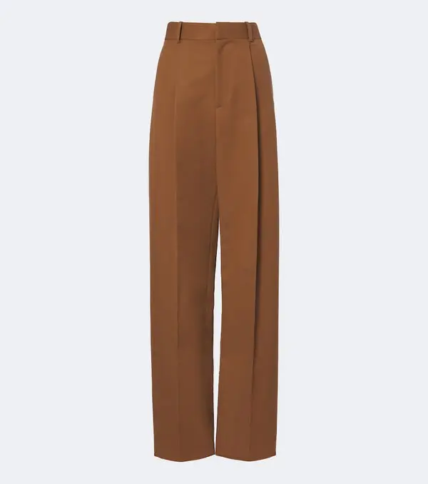 TOD'S Cotton Wide-leg Trousers - Brown