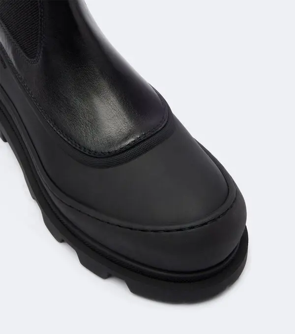 Moncler Vera Leather Ankle Boots - Black