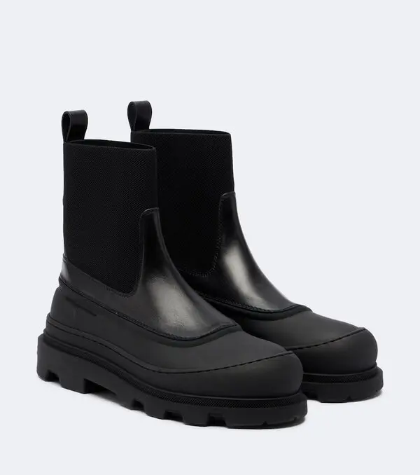 Moncler Vera Leather Ankle Boots - Black