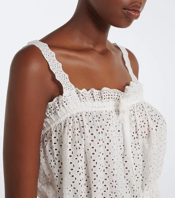 Ulla Johnson Isola Broderie Anglaise Cotton Top