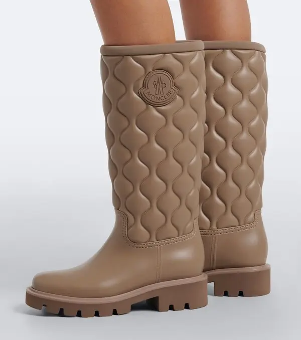 Moncler Quilted Rain Boots - Beige