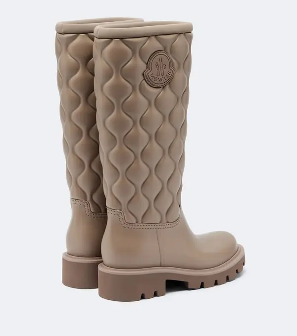 Moncler Quilted Rain Boots - Beige
