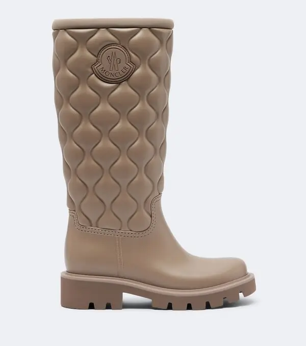 Moncler Quilted Rain Boots - Beige