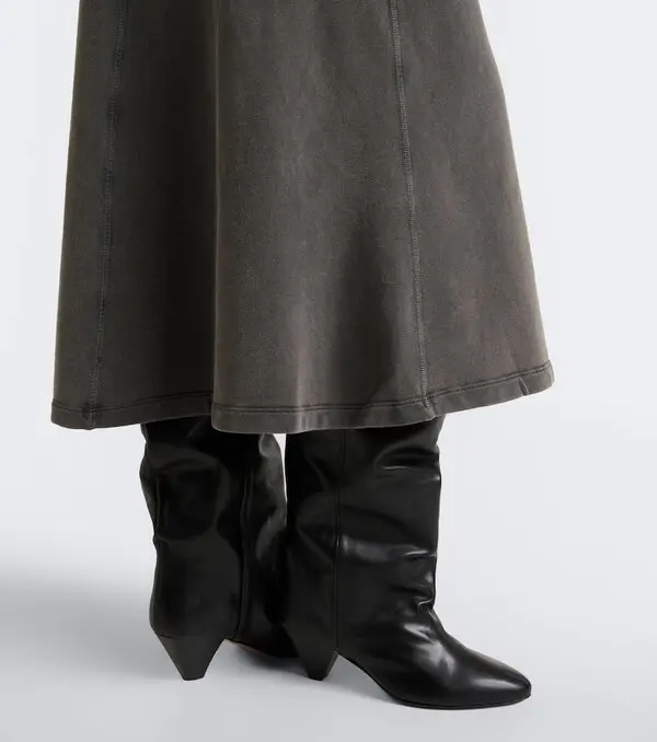 Isabel Marant Étoile Elita Draped Leather Knee-high Boots - Black