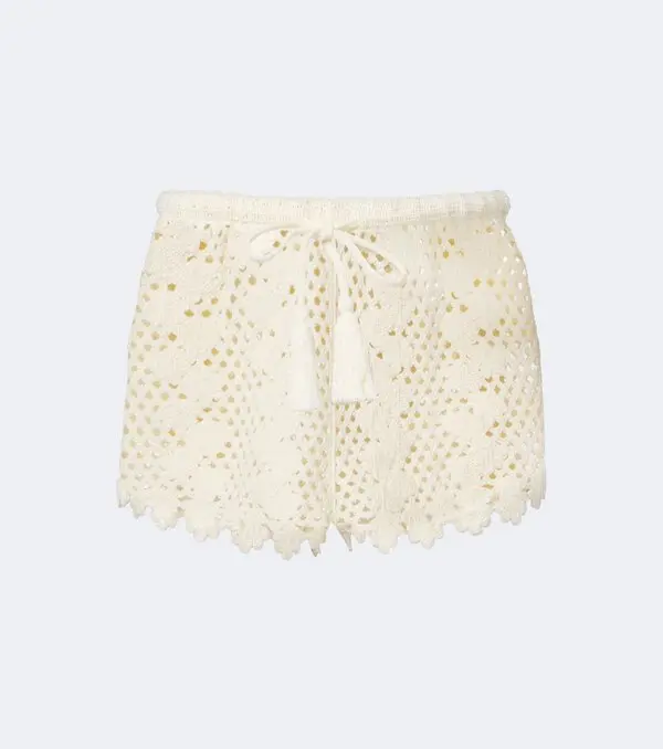 Posse Saskia Crochet Shorts - White