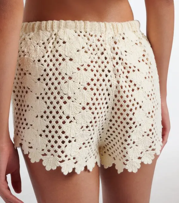 Posse Saskia Crochet Shorts - White