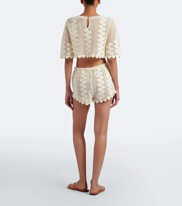 Posse Saskia Crochet Shorts - White