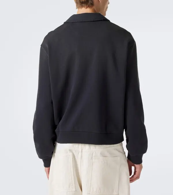 Acne Studios Logo Cotton-blend Zip-up Sweatshirt