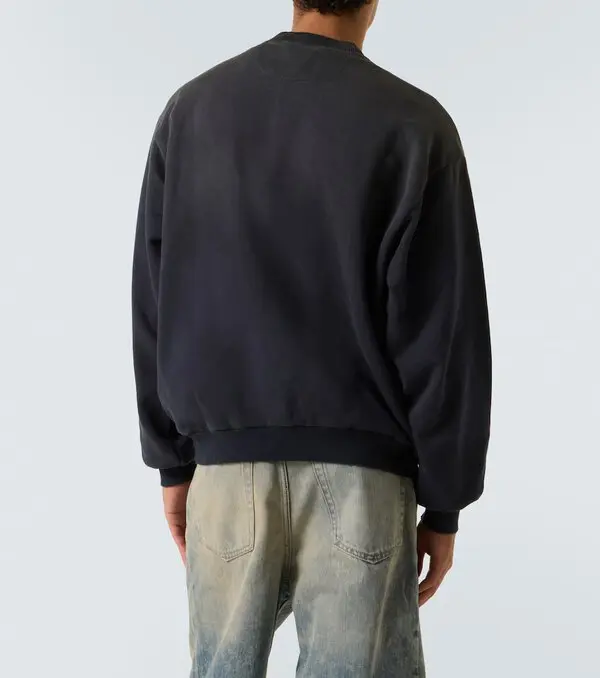 Acne Studios Logo Cotton-blend Zip-up Sweatshirt - Black