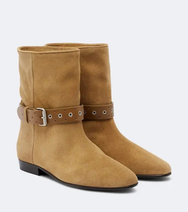 Isabel Marant Étoile Reena Suede Ankle Boots - Beige