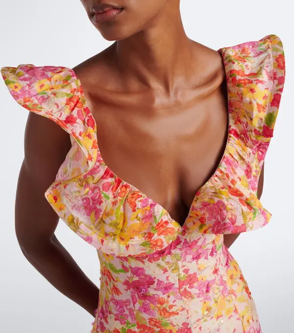 LA FUORI Genevieve Floral Embellished Maxi Dress