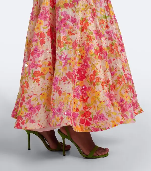 LA FUORI Genevieve Floral Embellished Maxi Dress