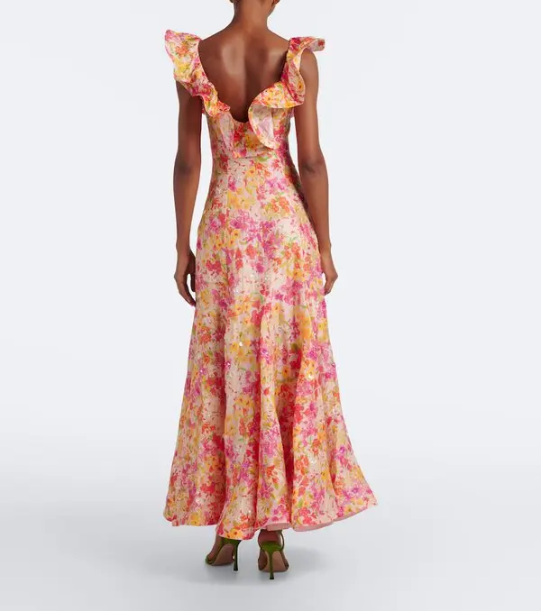 LA FUORI Genevieve Floral Embellished Maxi Dress