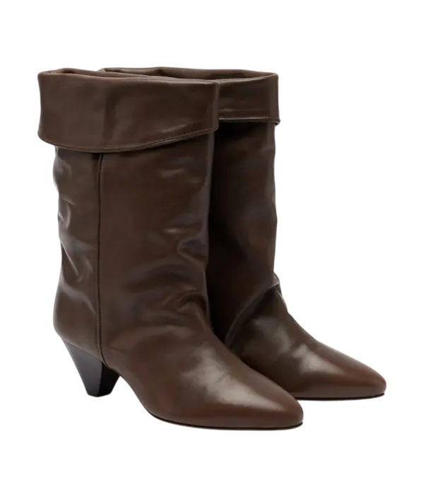 Isabel Marant Étoile Dalby Leather Ankle Boots - Brown