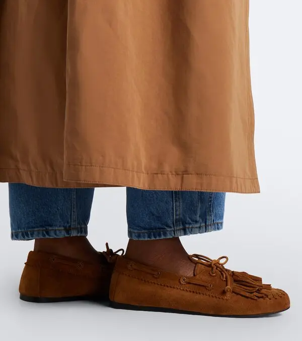 Isabel Marant Étoile Fersi Suede Boat Shoes With Fringe Detail - Brown
