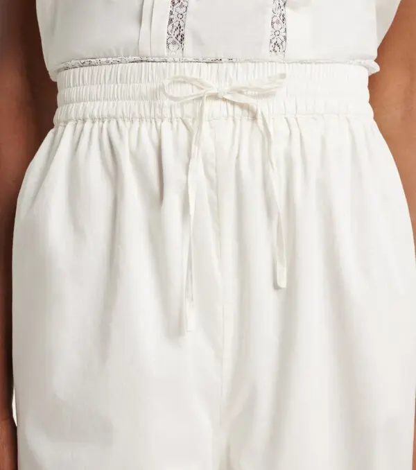 Staud Renzo Embroidered Cotton Voile Pants