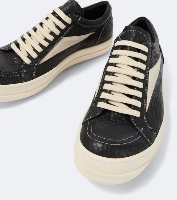Rick Owens Suede-trimmed Leather Sneakers - Black