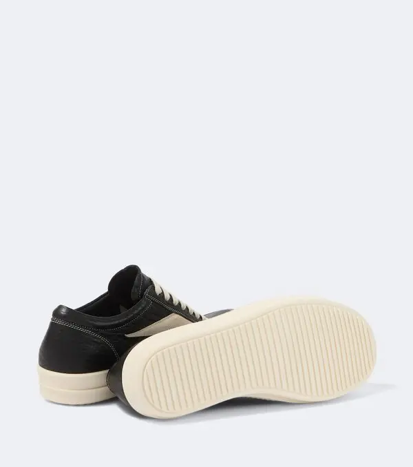 Rick Owens Suede-trimmed Leather Sneakers - Black